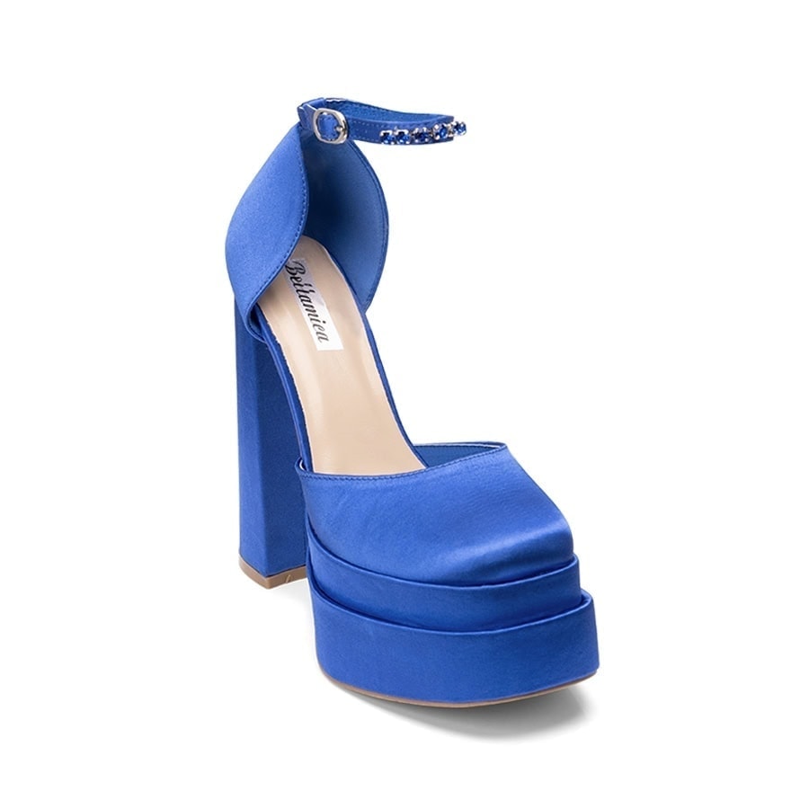 Pantofi cu platforma si toc inalt Albastri Anastasia - Roveli.ro